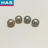 China Circular Diamond Buttons 11mm Custom Metal Buttons For Shirts for sale