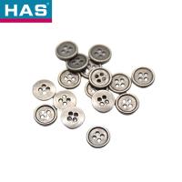 China 18L 4 Hole Metal Button Ant silver Metal Shirt Buttons Round Thin Edged for sale