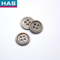 China 18L 4 Hole Metal Button Ant silver Metal Shirt Buttons Round Thin Edged for sale
