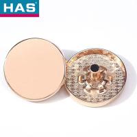 China Decorative Custom Brass Buttons 4 Part Spring Snap Button 10 / 12.5 / 15mm for sale