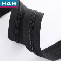 China #5 #7 Black Coil Nylon Zipper with additional tabbed puller for bags for sale