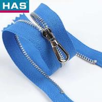 China Popular Custom Shiny Nickel Teeth Color Metal Closed End Zipper For Clothes for sale