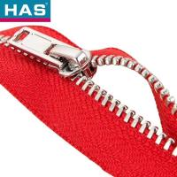 China Custom Brass Metal Zipper Open End Shining Nickel Zipper For Customers' Color Sample for sale
