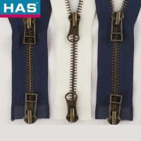 China Two Way Open End Brass Plated Bronze Y Teeth Zipper Double Auto Lock Slider For Coats for sale