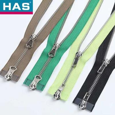 China Custom Fashion Shining Two Ways Open End Smooth Sliding Nickel Zipper for sale