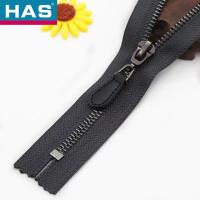 China Eco Friendly Custom Metal Close-end Zipper With Leather Puller In Shiny Gold / Light Gold Teeth for sale