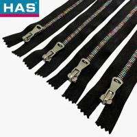 China Colorful Gradient Metal Y - Teeth Closed End Zippers For Clothing Luggage Handbags for sale