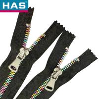 China Colorful Gradient Metal Y - Teeth Closed End Zippers For Clothing Luggage Handbags for sale