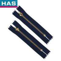 China Home Textile Brass 3 Metal Teeth Zipper For Bag Jeans Dress Custom Zipper Sliders for sale