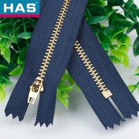China Home Textile Brass 3 Metal Teeth Zipper For Bag Jeans Dress Custom Zipper Sliders for sale