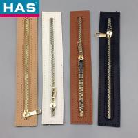 China Pu Leather Bags Accessories Self Locking Custom Close End Metallic Zipper for sale