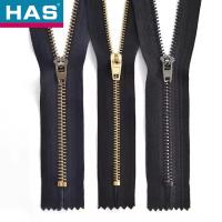 China Clothes Accessories 5# Double Polished Gold Close End Metal Zipper for sale