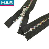 China Eco Friendly Metal Zipper With Smooth Running Teeth And Custom Rainbow Design for sale