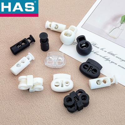 China Black Plastic Pig Nose Cord Lock Adjustable Stopper For Elastic Ropes for sale