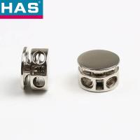 China Custom Logo Metal Cord Lock 2 Hole Drawstring Stopper For Bags Clothing for sale