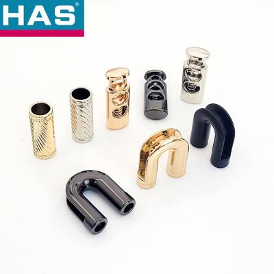 China Metal Spring Cord Lock Adjustable Draw String Stopper Fastener For Apparel for sale