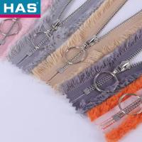 China HAS #5 Bulky Yarn Zippers With Keyring Pulls For Handmade Crafts for sale