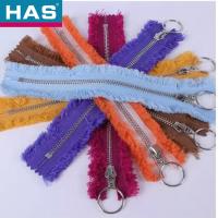 China HAS #5 Bulky Yarn Zippers With Keyring Pulls For Handmade Crafts for sale