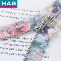 China #5 Personalized Multi-Color Fuzzy Stripe Metal Zippers with Keyring for sale