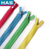 China HAS #3 Long Close Ended  Lace Trimmed Nylon Zippers With Metal Sliders for sale