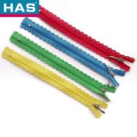 China HAS #3 Long Close Ended  Lace Trimmed Nylon Zippers With Metal Sliders for sale
