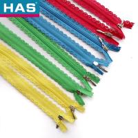 China HAS #3 Long Close Ended  Lace Trimmed Nylon Zippers With Metal Sliders for sale
