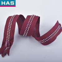 China #10 Rubber Teeth Zipper With Small Diamond Tail And Resin Slider For Garment for sale