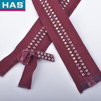 China #10 Rubber Teeth Zipper With Small Diamond Tail And Resin Slider For Garment for sale