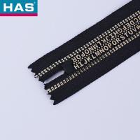 China Lightweight Open Tail Resin Zipper With Alloy Circular Ring Gold Plated For Clothing And Pants Sample for sale