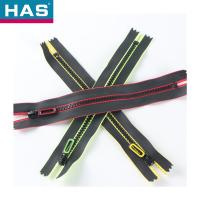 China Jackets Essential Waterproof 5 Plastic Zippers With Metal Puller And Adhesive Triangular Teeth for sale