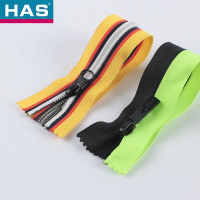 China Convenient 15 Pieces Metal Puller Automatic Head Color-Blocked Nylon Zipper For Shoes Boots And Backpacks for sale