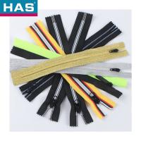 China Convenient 15 Pieces Metal Puller Automatic Head Color-Blocked Nylon Zipper For Shoes Boots And Backpacks for sale