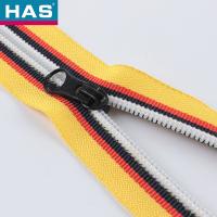China Convenient 15 Pieces Metal Puller Automatic Head Color-Blocked Nylon Zipper For Shoes Boots And Backpacks for sale