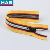 China Convenient 15 Pieces Metal Puller Automatic Head Color-Blocked Nylon Zipper For Shoes Boots And Backpacks for sale