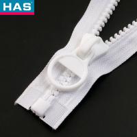 China Resin Coarse Toothed Plastic Zipper With Front Placket Strip For Clothing Puller Plastic Sample for sale