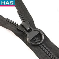 China Resin Coarse Toothed Plastic Zipper With Front Placket Strip For Clothing Puller Plastic Sample for sale