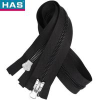 China Tape Polyester Double Pull Head Resin Zipper With Corn Teeth And Double Opening Tail Customization Customized Logo And Color for sale