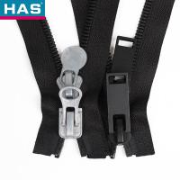 China Tape Polyester Double Pull Head Resin Zipper With Corn Teeth And Double Opening Tail Customization Customized Logo And Color for sale