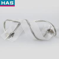 China Brass Material Y-shaped Double Closed Tail Metal Zipper Lock For Bags for sale