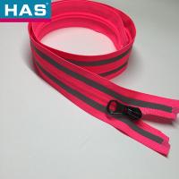 China Waterproof Zippers With Reflective Stripe On 2 Side For Outdoor Jacket Garment for sale