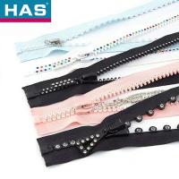 China #5 Open-end Rhinestones Zipper Colorful and Sustainable for Diamond/rhinestone for sale