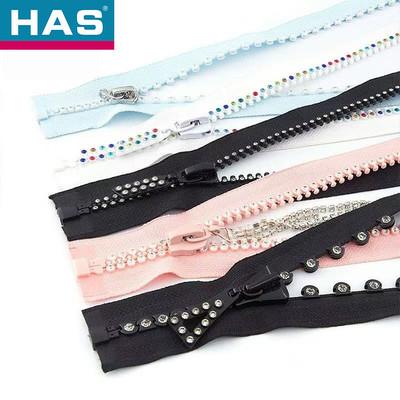 China #5 Open-end Rhinestones Zipper Colorful and Sustainable for Diamond/rhinestone for sale