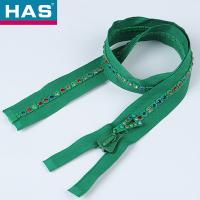 China Rhinestone Zipper With Plastic Teeth And Diamond Zipper Use For Fashion Garments for sale