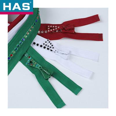 China Rhinestone Zipper With Plastic Teeth And Diamond Zipper Use For Fashion Garments for sale