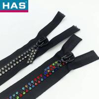 China Fashion 5 8 10 AB Rhinestones Hoodie With Diamond Plastic Stone Teeth Zipper In ANY COLOR for sale