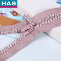 China #3 #5 #10 Diamond Zipper Rhinestones Zipper Fashion Open-End Colorful Resin Zipper for sale