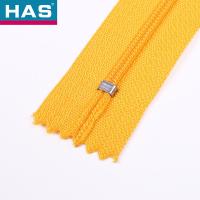 China #3 Auto Lock Nylon Coil Zipper Orange 12 Inch Invisible Zipper Closed End for sale