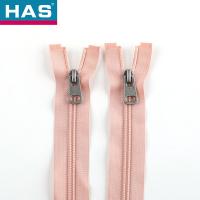 China #3 Versatile Nylon Zippers Light Pink Zipper With Metal Puller for sale