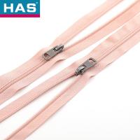China #3 Versatile Nylon Zippers Light Pink Zipper With Metal Puller for sale