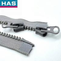 China Lightweight Plastic Slider Zipper Black Grey Two Way Invisible Zipper for sale